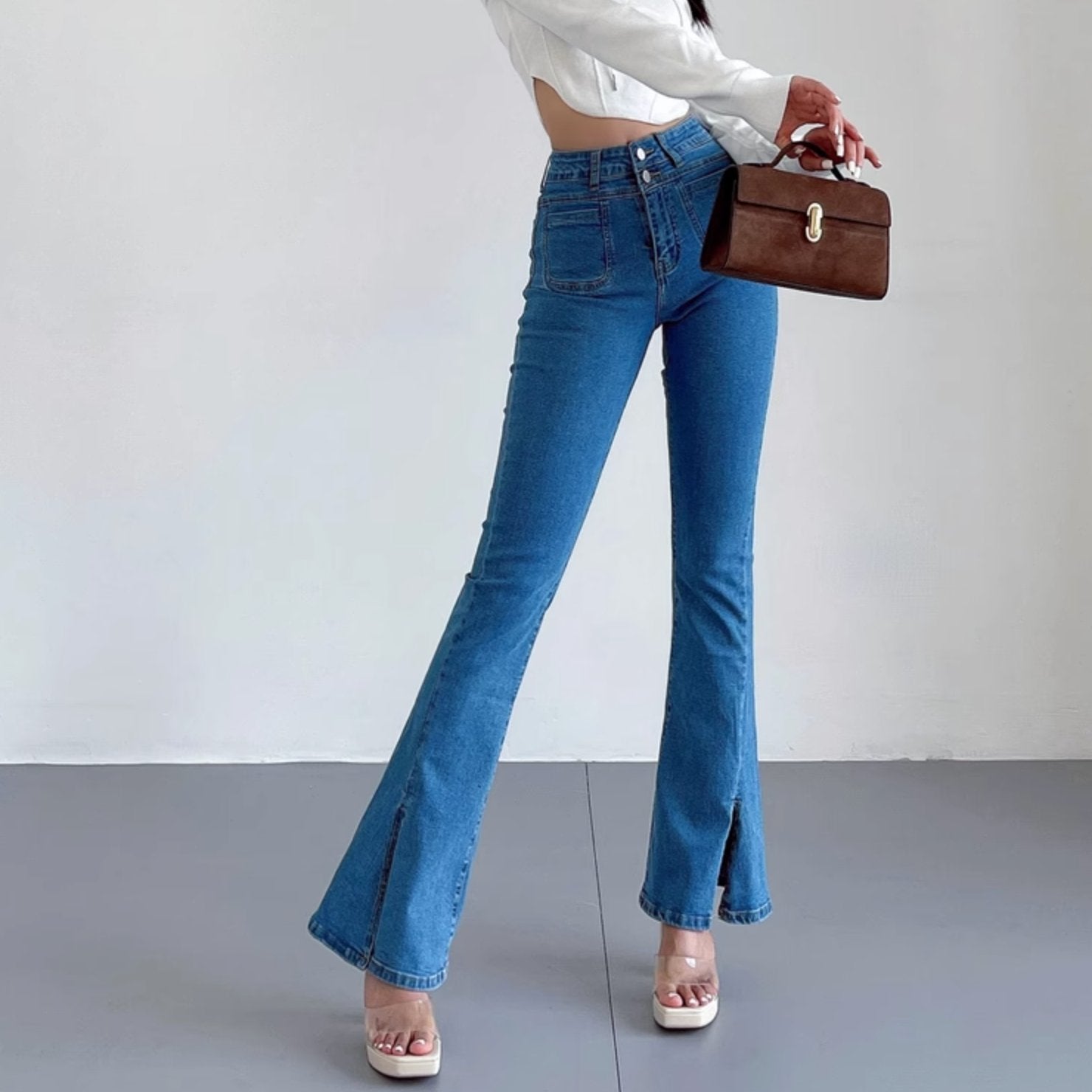 FRONT SPLIT JEANS - Stockbay