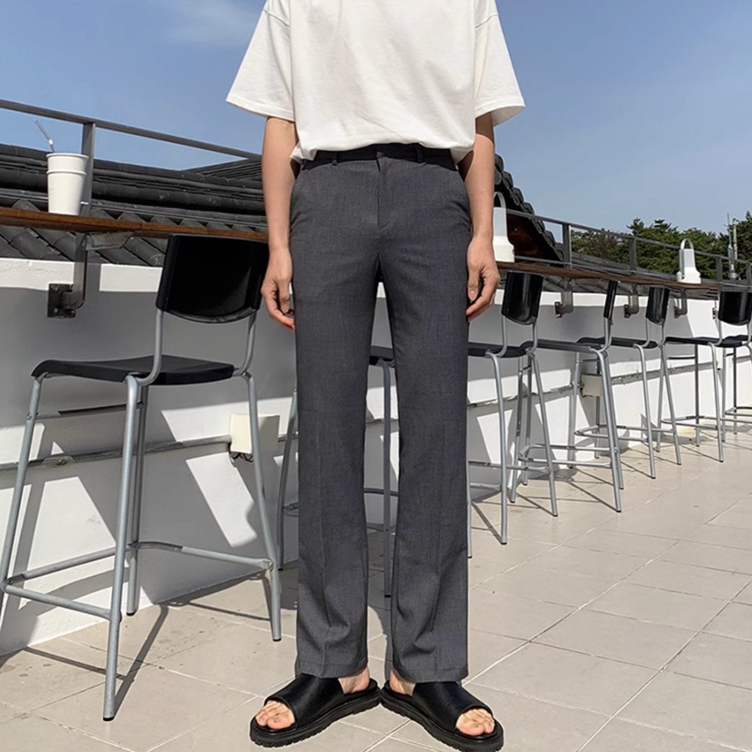 SLIM SPLIT PANTS - Aumori