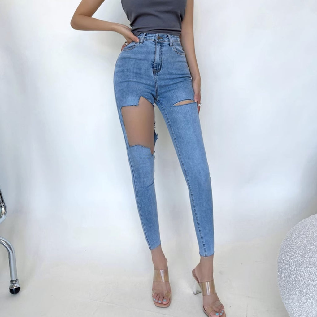 RIPPED TIGHT JEANS | AUMORI – Stockbay