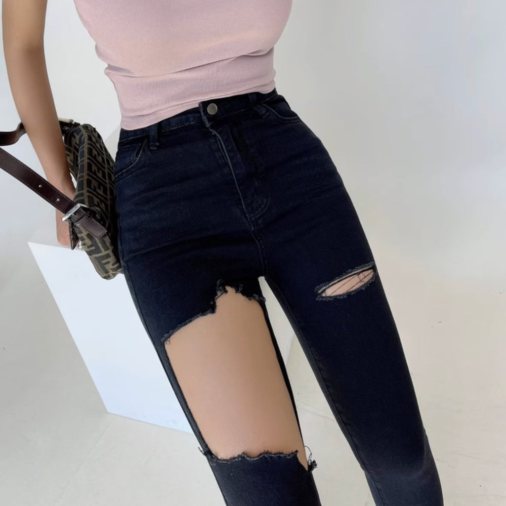 RIPPED TIGHT JEANS | AUMORI – Stockbay