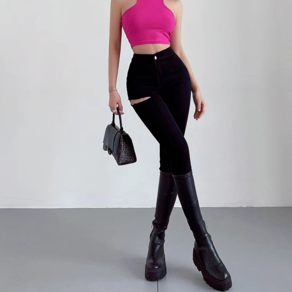 SIDE RIP TIGHT JEANS | AUMORI – Stockbay